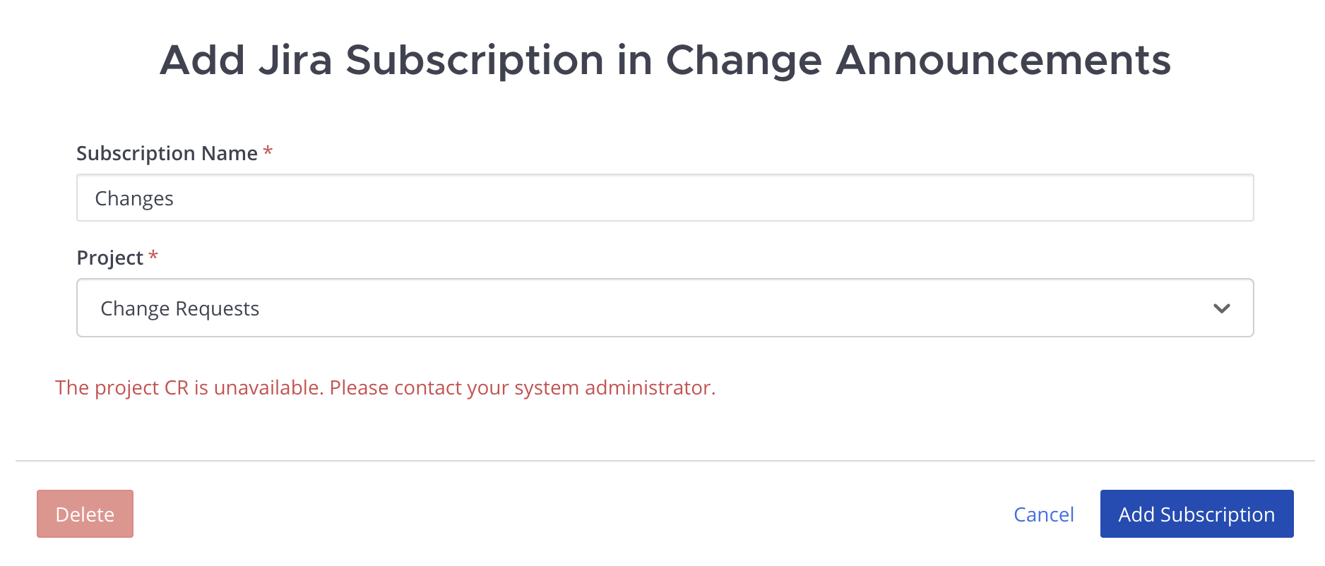 MM is unable to create a subscription if the JIRA project prevents ...