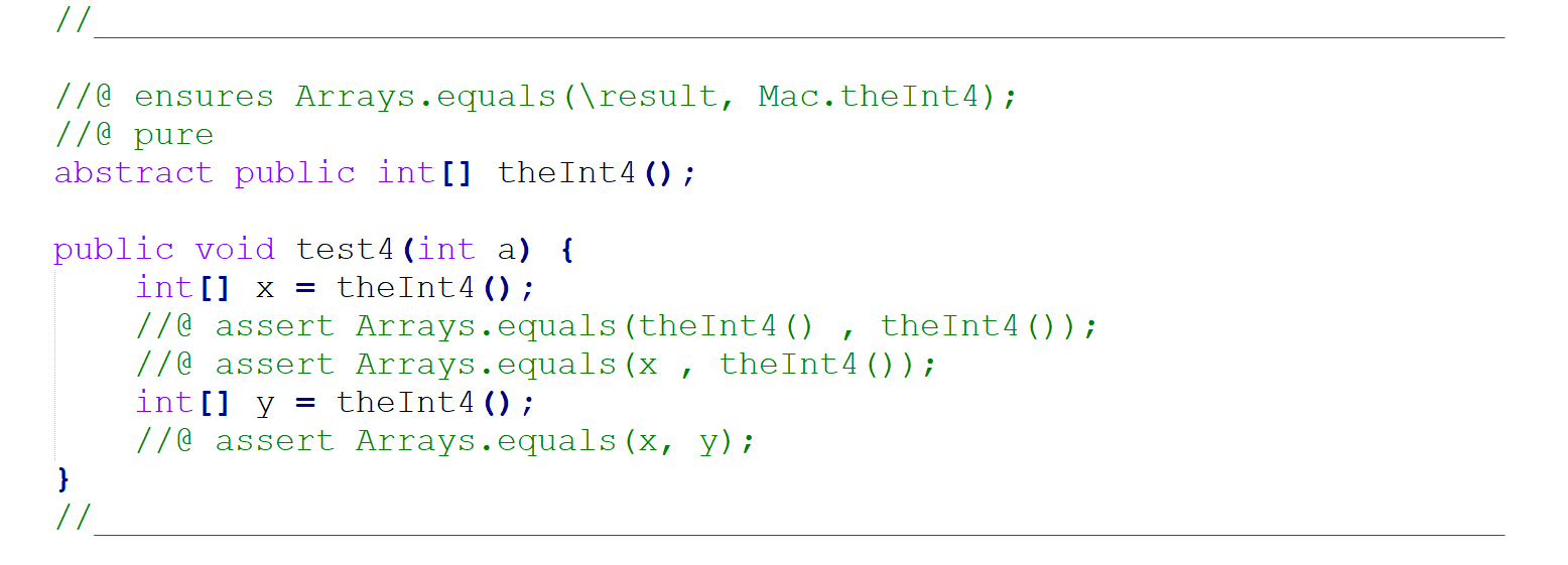 Have a deterministic function which return nonprimitive data type · Issue #780 · OpenJML/OpenJML ...