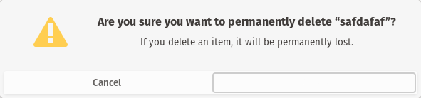"Permanently delete" popup affirmation is illegible · Issue #177 · pop-os/gtk-theme · GitHub