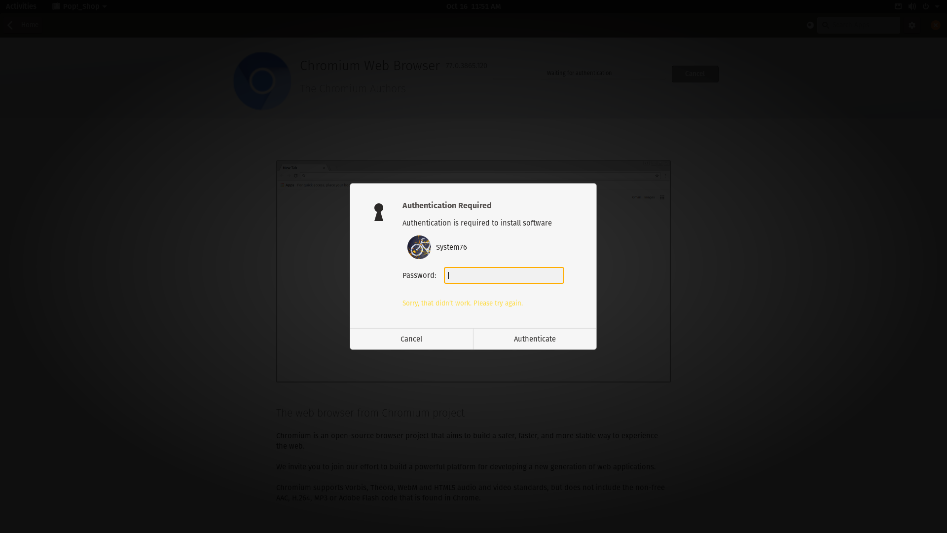 Error Text on Authentication pop-up is very difficult to read · Issue ...