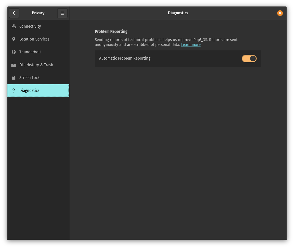 Remove "Diagnostics" tab and disable problem reporting · Issue #91 ...