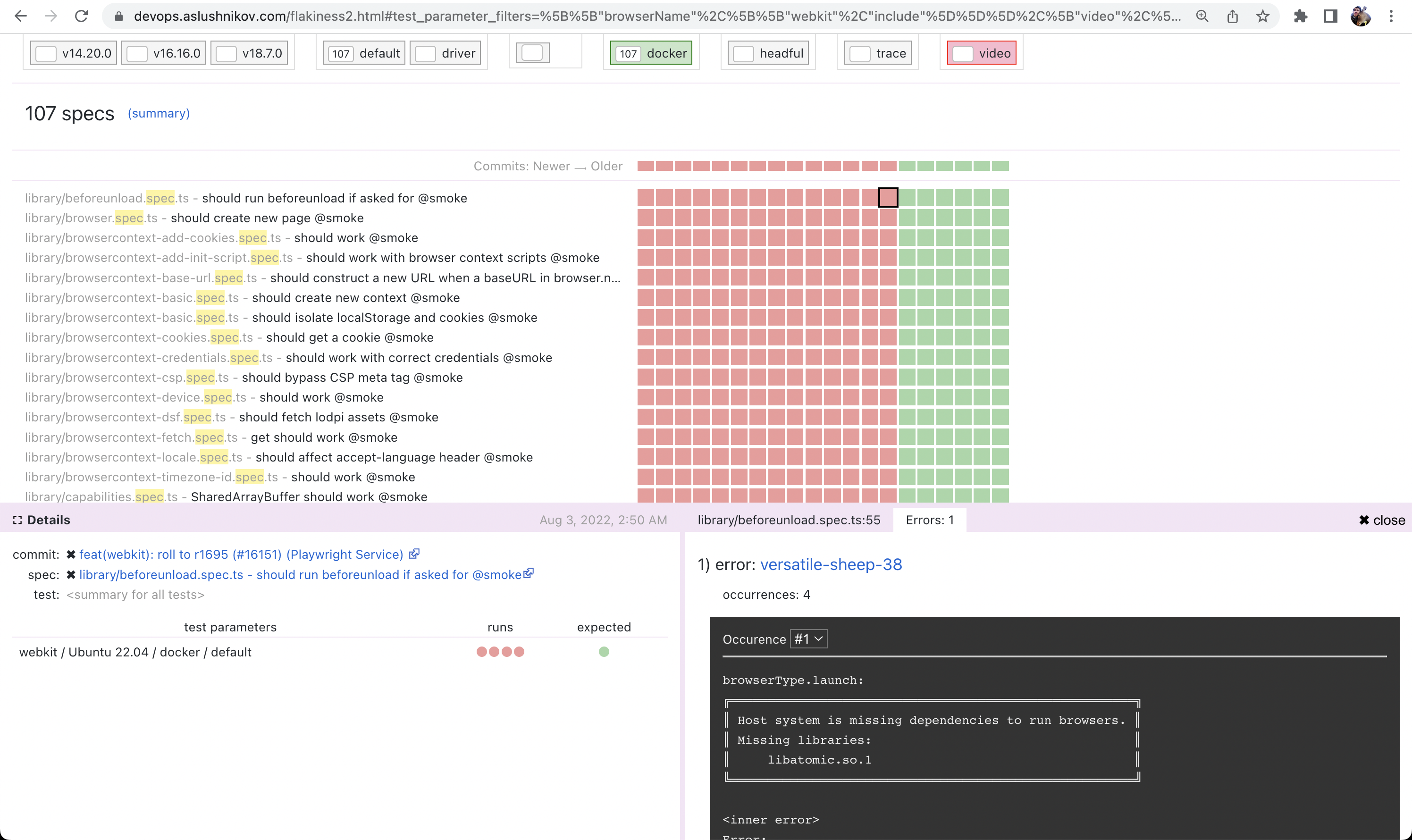 [internal] WebKit fails on Ubuntu 22.04 x86_64 in docker · Issue #16228 · microsoft/playwright ...