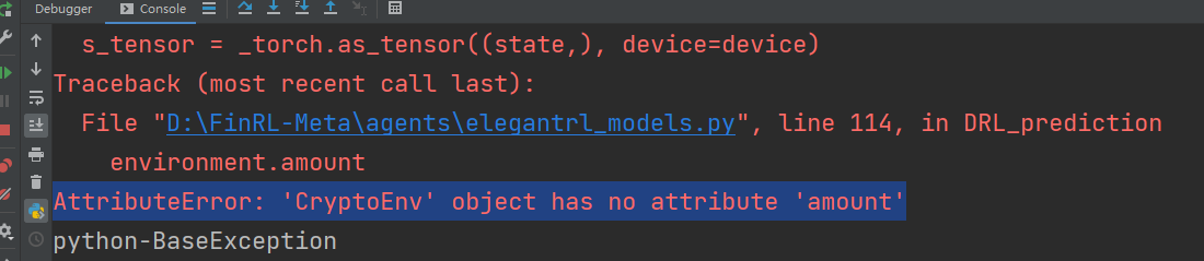AttributeError: 'CryptoEnv' object has no attribute 'amount' · Issue #782 · AI4Finance ...