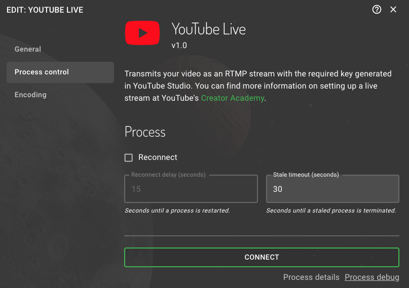 Unable to stream to Youtube · Issue #368 · datarhei/restreamer · GitHub