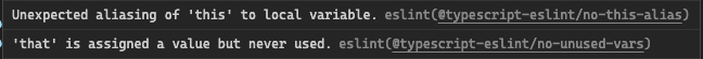[no-this-alias] Showing documentation links to no-unused-vars · Issue #2154 · typescript-eslint ...