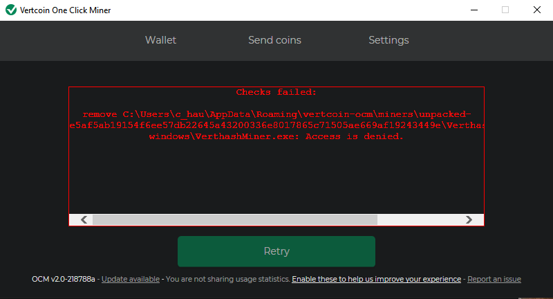 New OCM 2.0 - Shutoff Unexpectedly · Issue #485 · vertcoin-project/one-click-miner-vnext · GitHub