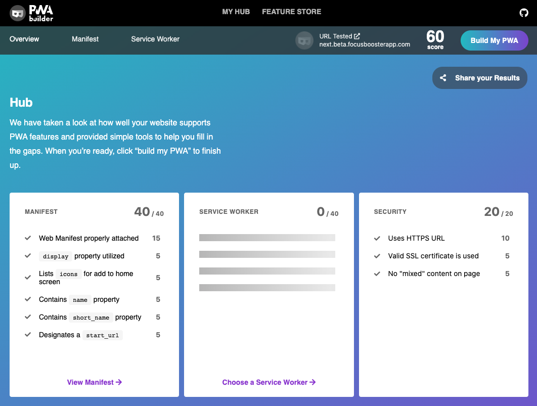 Service worker not detected (service worker section never finishes ...