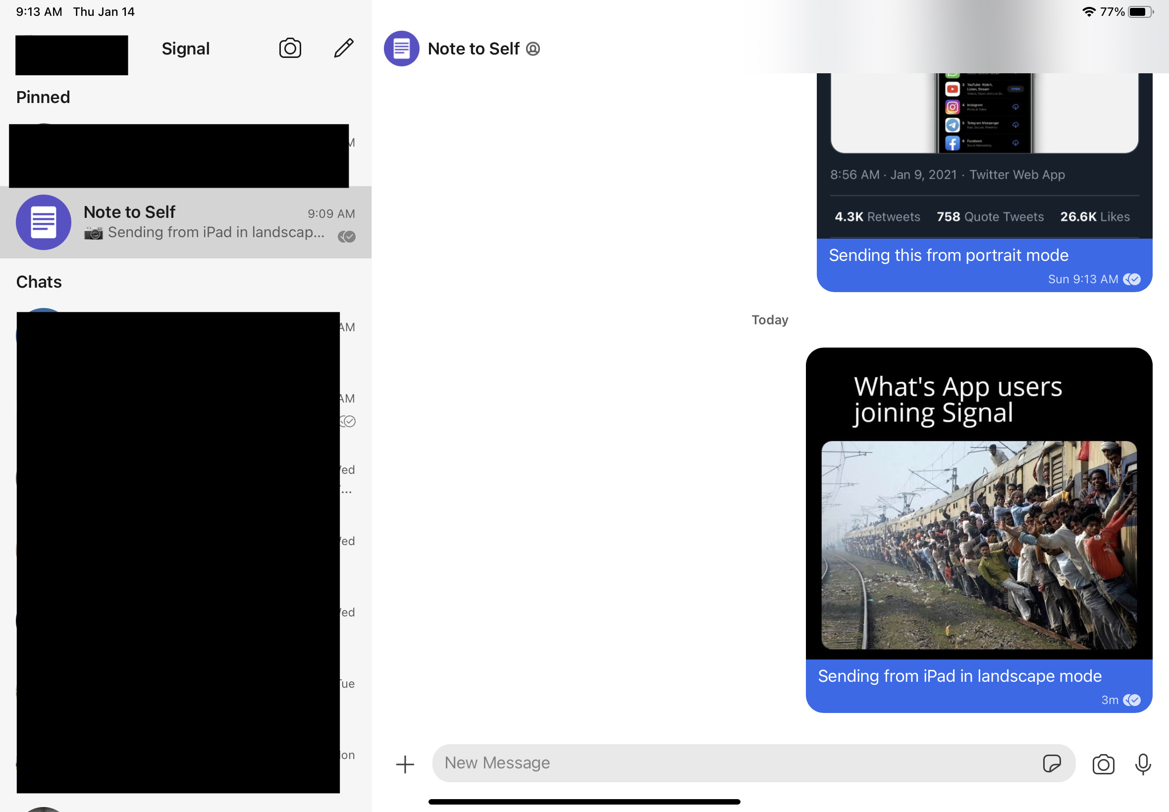 Ipados Share Sheet Send Button Missing In Landscape · Issue 4435 · Signalappsignal Ios