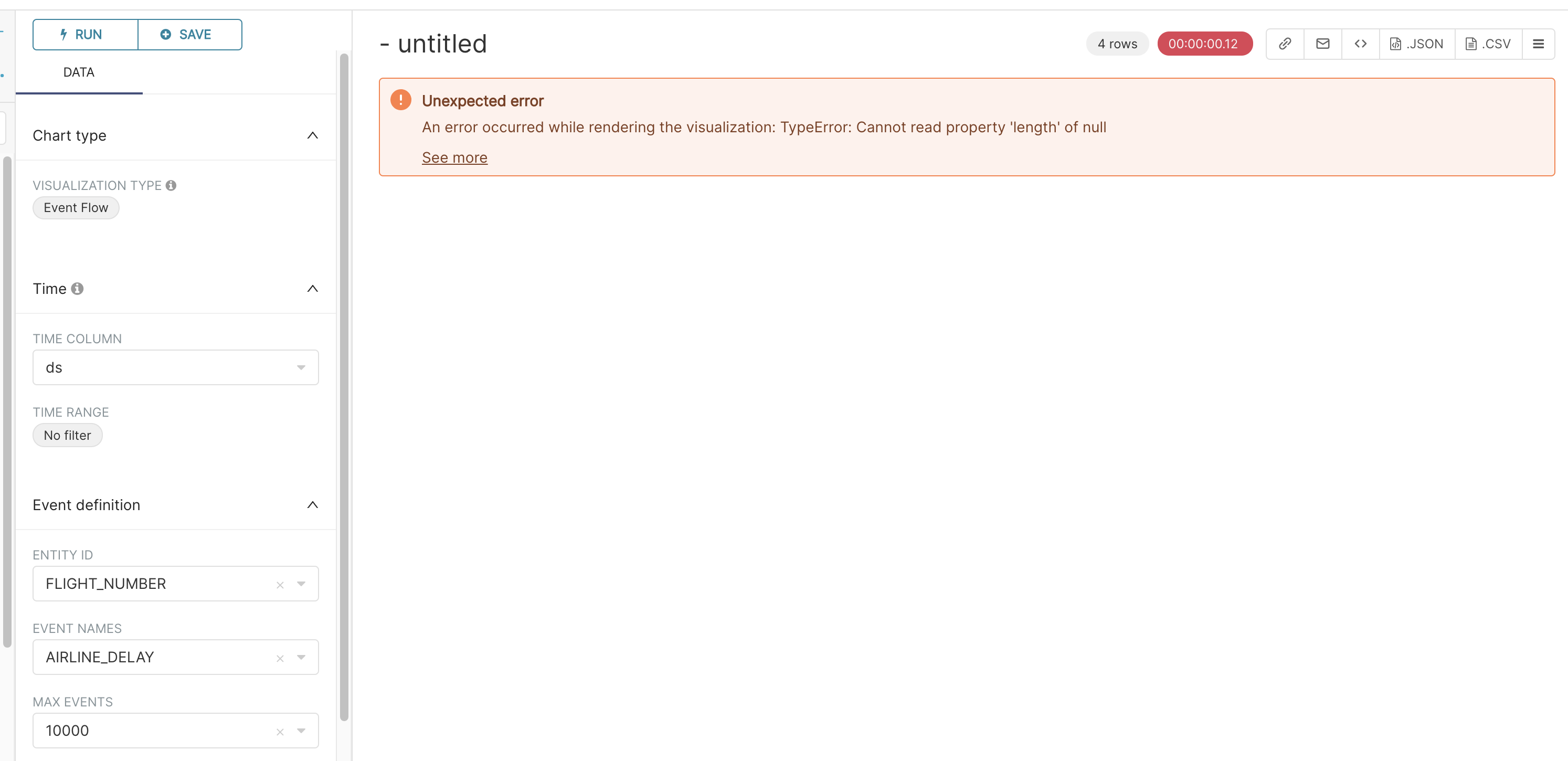 [event flow] Error in rendering the chart · Issue #13544 · apache/superset · GitHub