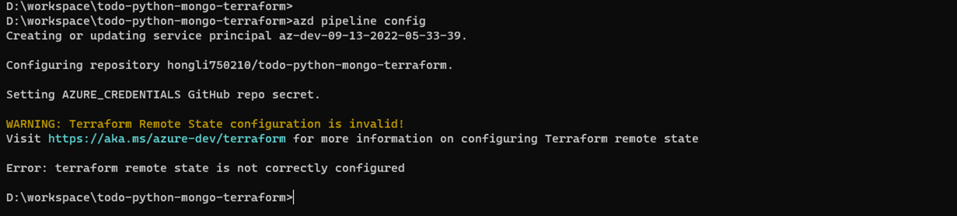 `azdo Pipeline` Terraform Remote State Is Not Correctly Configured · Issue 658 · Azureazure 