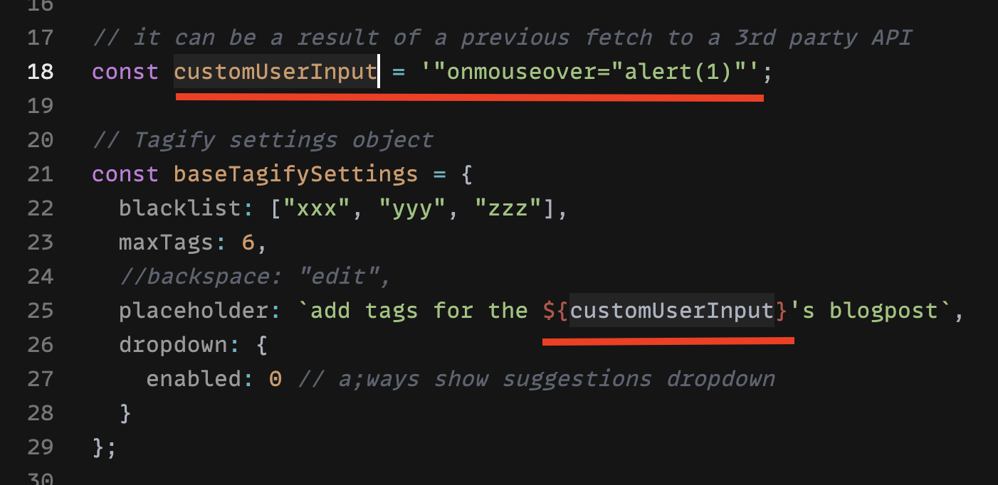 XSS in tagify's template wrapper · Issue #988 · yairEO/tagify · GitHub