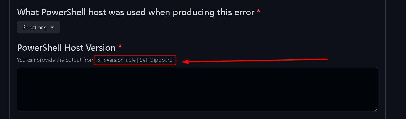 Issues Forms - PowerShell Host Version Sample Code · Issue #7876 ...