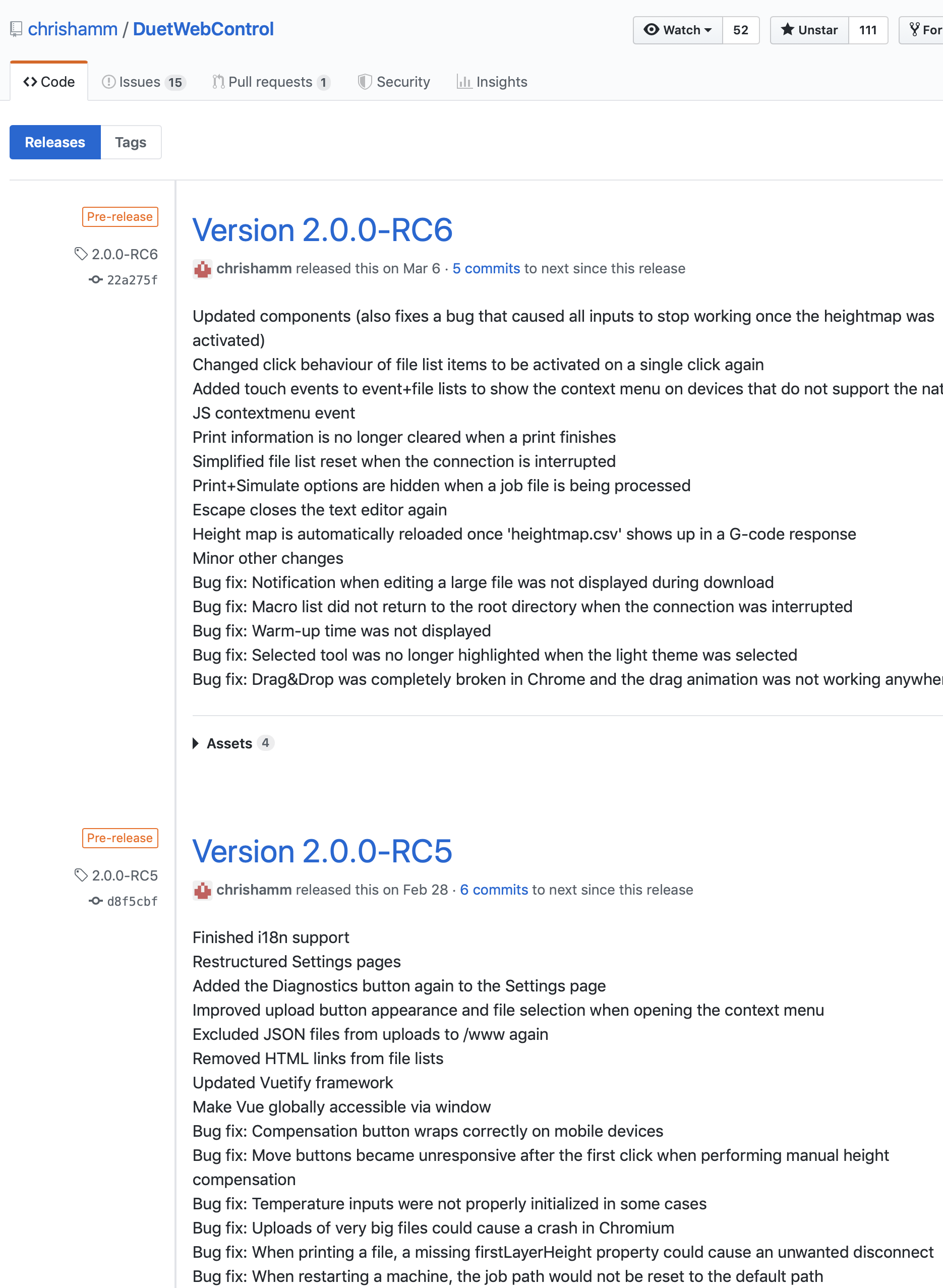 No RC7 in releases section of GitHub · Issue #142 · Duet3D/DuetWebControl · GitHub