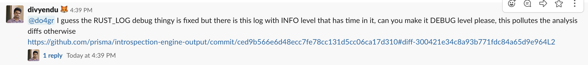 Change an INFO log to a DEBUG log · Issue #365 · prisma/prisma-engines · GitHub