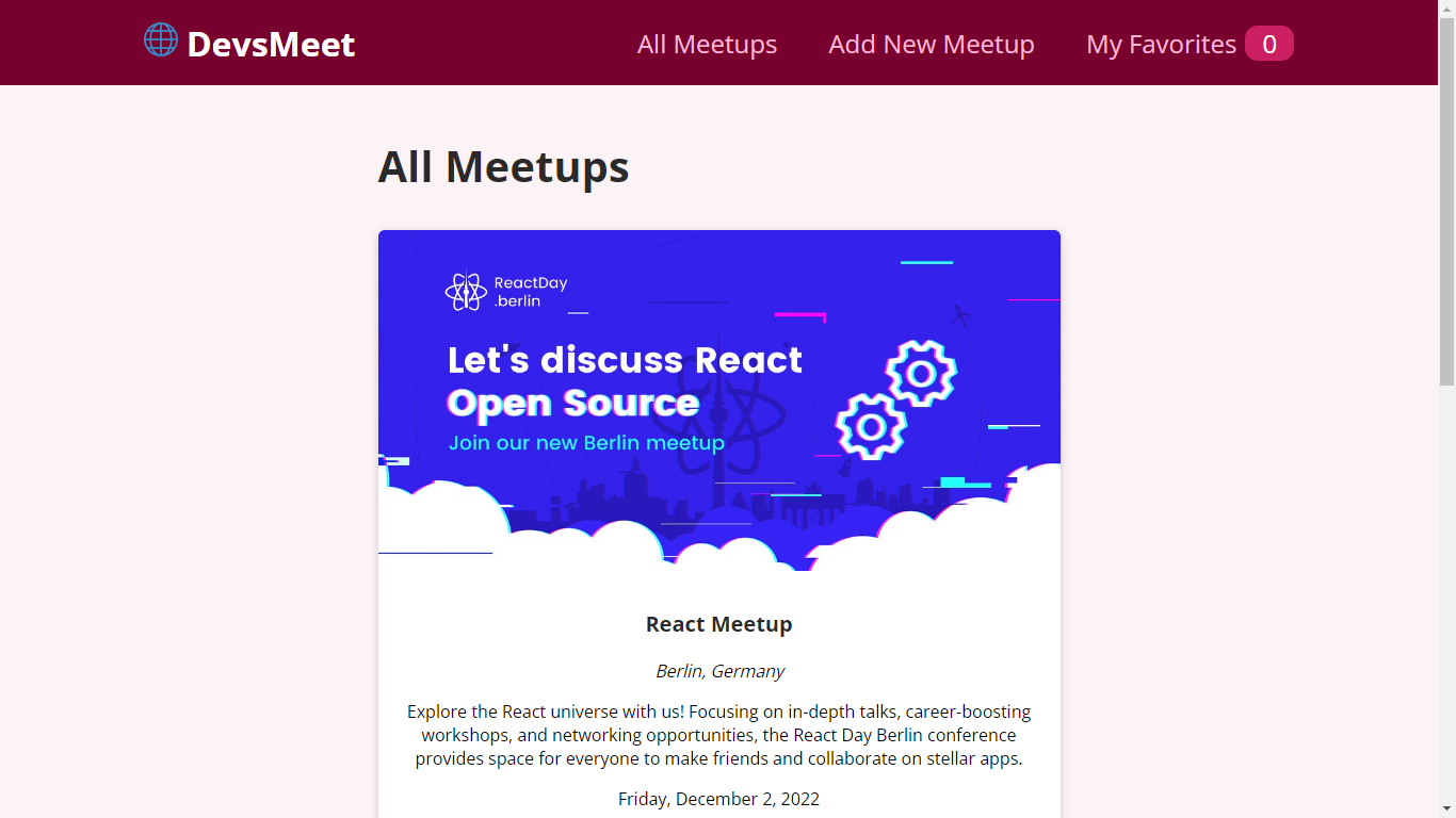 GitHub - abhiThere/devsmeet: A meetups web application to streamline organisation of developer ...
