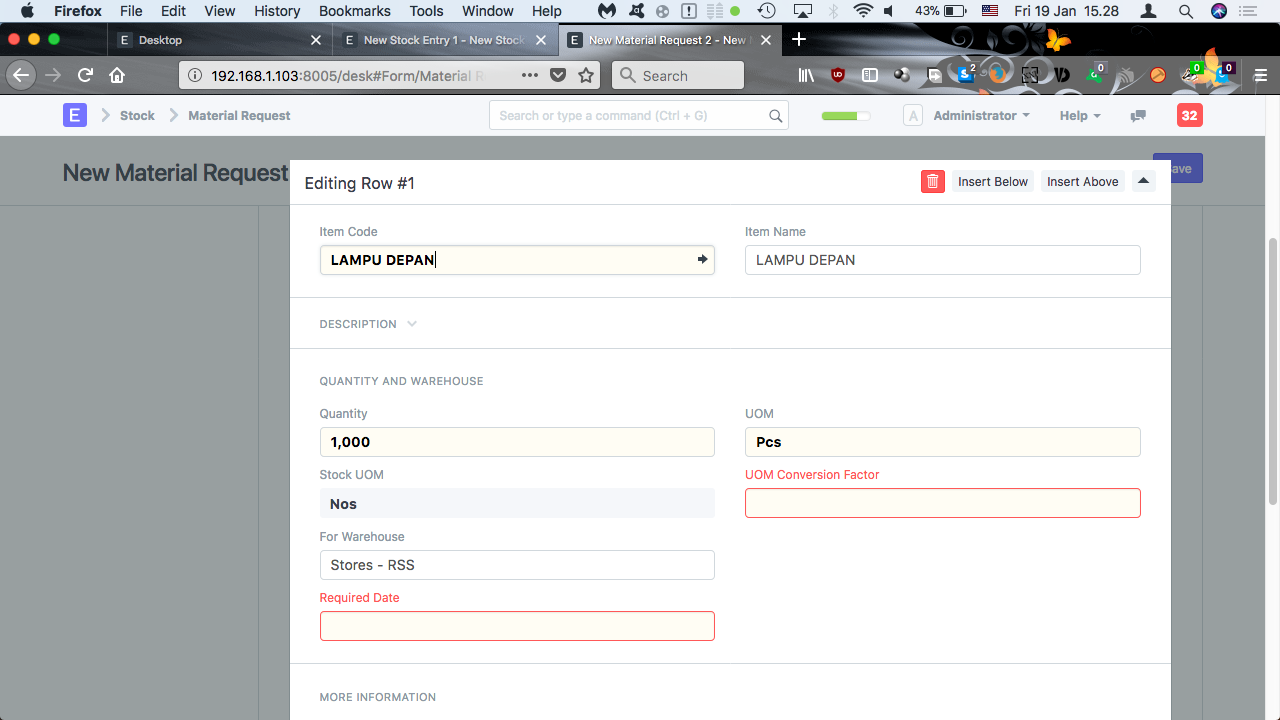 Material request UOM is not automatically fetched from the Production Order · Issue #12571 ...