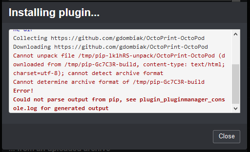 Fails to install · Issue #324 · OctoPrint/plugins.octoprint.org · GitHub