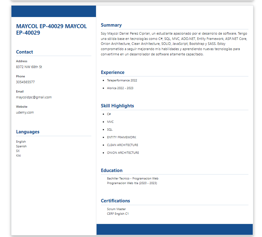 GitHub - LNagad/CVGenerator