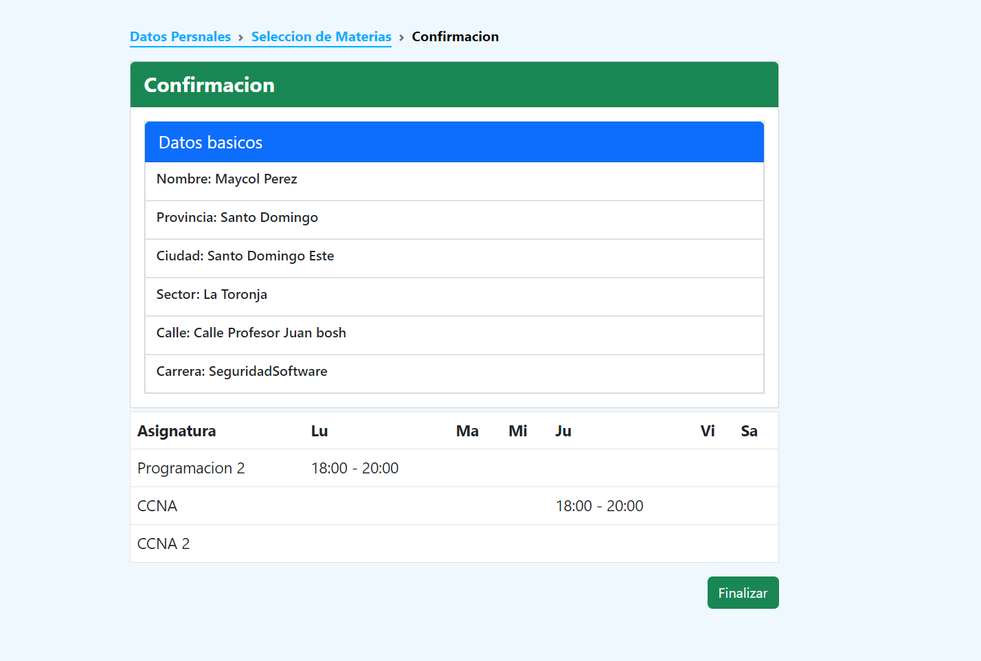 GitHub - LNagad/CoursesRegistration