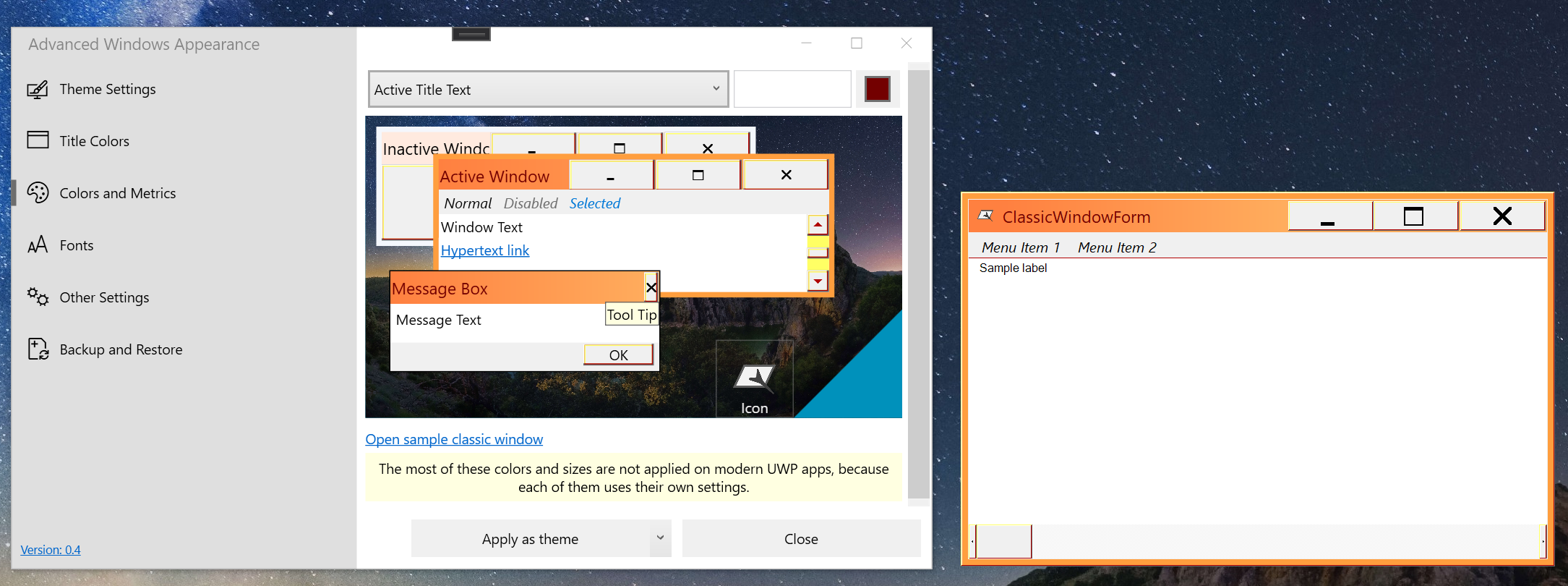 GitHub - ArkadySK/AdvancedWindowsAppearance: This tool brings back the ...