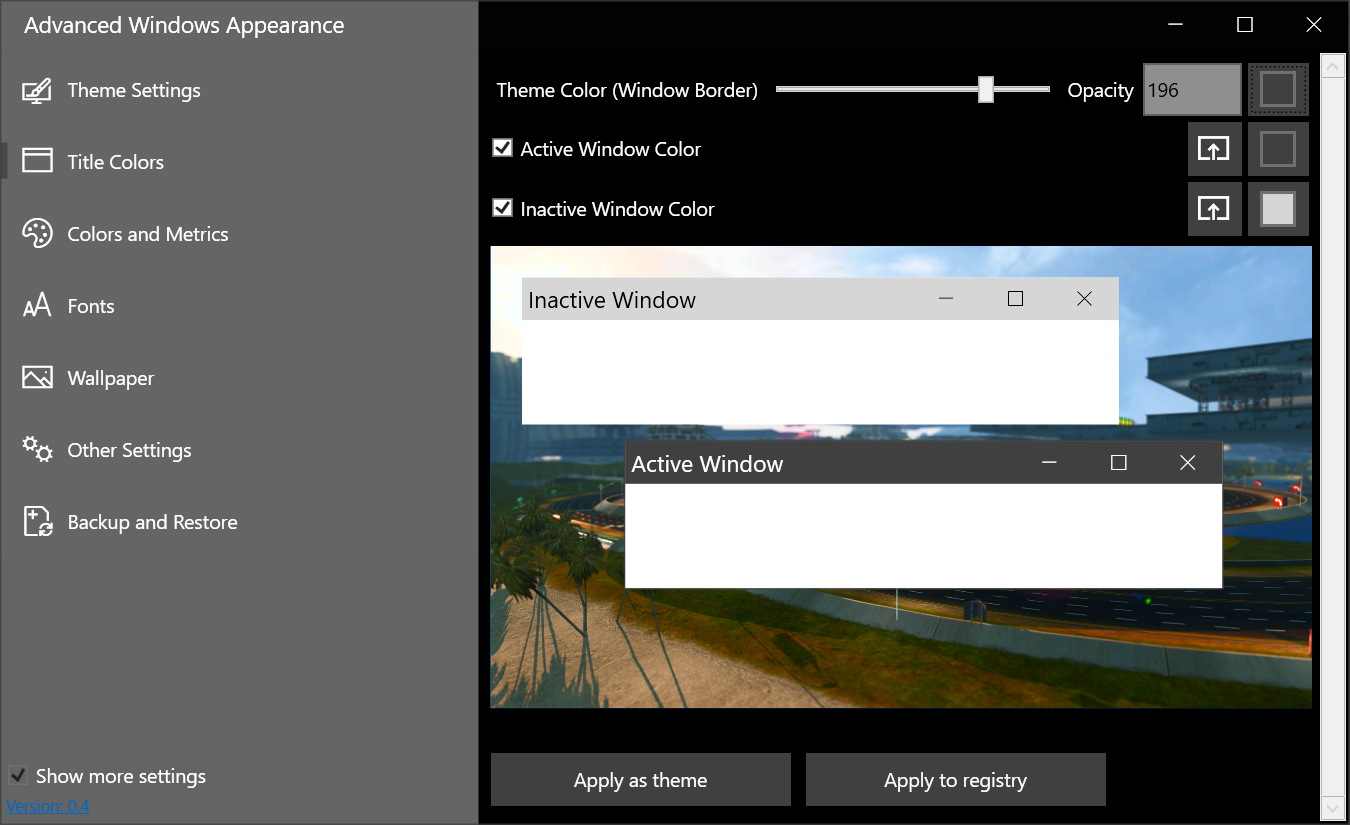 GitHub - ArkadySK/AdvancedWindowsAppearance: This tool brings back the ...