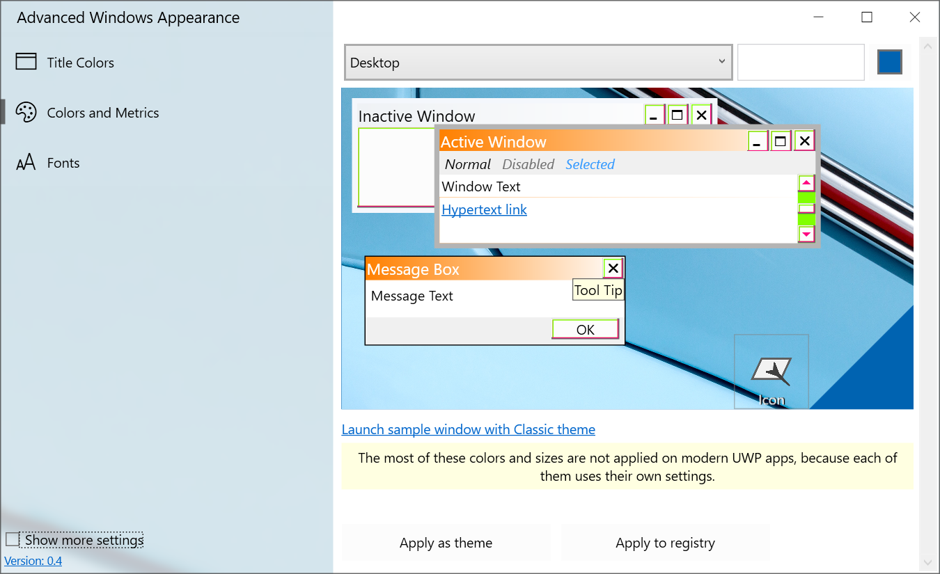 GitHub - ArkadySK/AdvancedWindowsAppearance: This tool brings back the ...