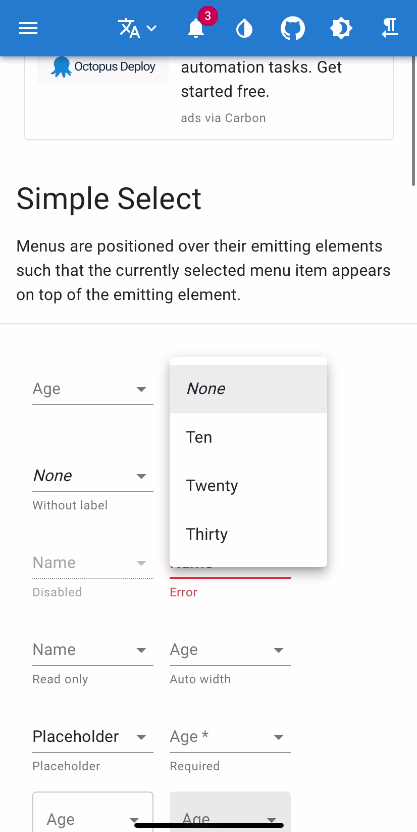 iPhone. Opened option-list is not fixed under select input. Background ...