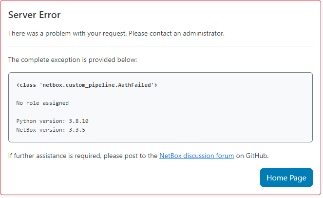 Sso No Role Assigned · Netbox Community Netbox · Discussion 10853 · Github