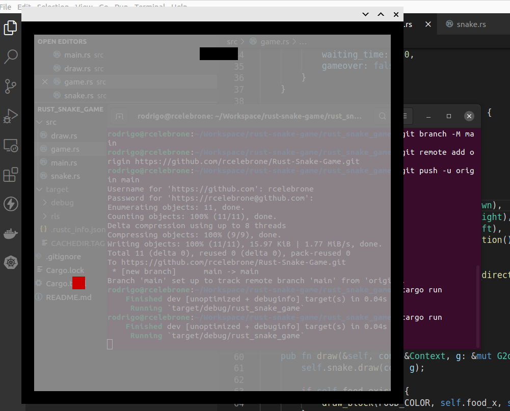 GitHub - rcelebrone/Rust-Snake-Game: Snake game em rust criado do curso de rust feito no Udemy