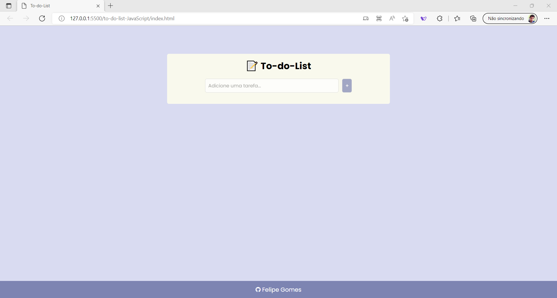 GitHub - felipegomesk7m/to-do-list-JavaScript: Projeto de uma aplicação ...