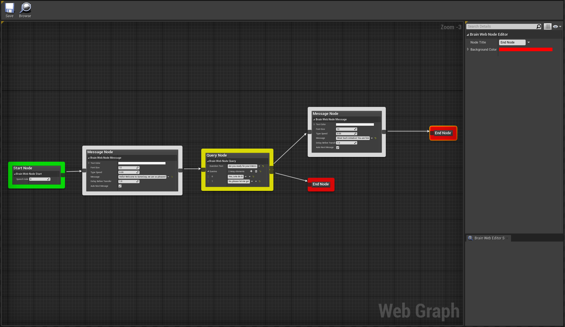 GitHub - rupee990/BrainWeb: A Basic Dialogue system with a custom Editor, for a IGAD presentation.