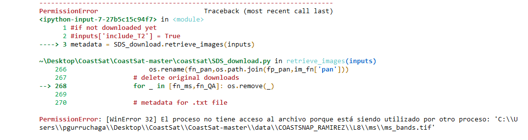 Downloading error with new function · Issue #300 · kvos/CoastSat · GitHub