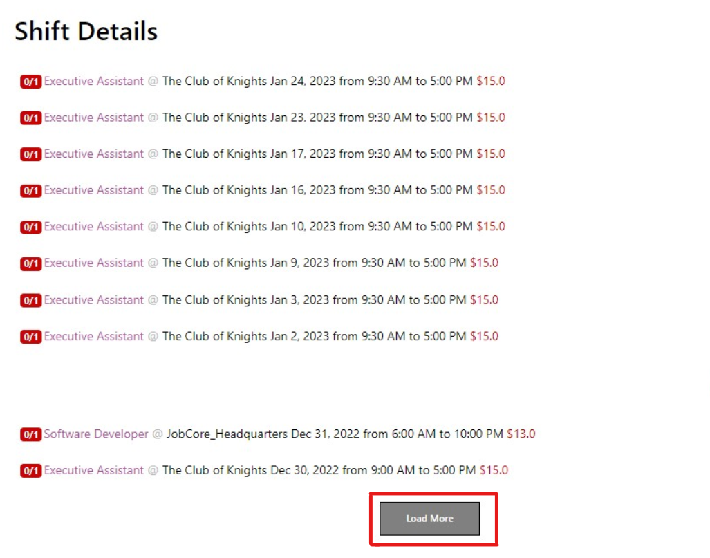 Loading extra shifts doesn't work · Issue #178 · JobCore/employer-web ...