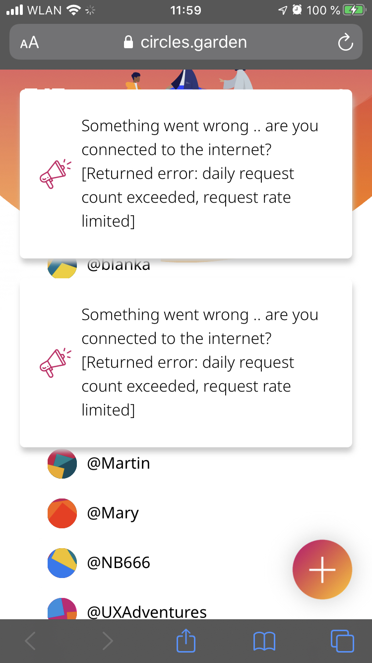 Return error: daily request count exceeded, request rate limited · Issue #54 · CirclesUBI ...