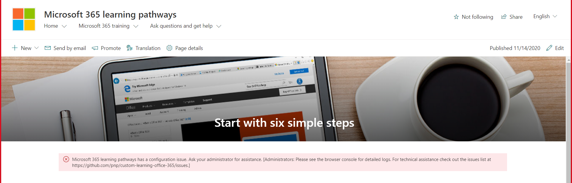 O365 Learning Pathways - Permission bug · Issue #405 · pnp/custom-learning-office-365 · GitHub