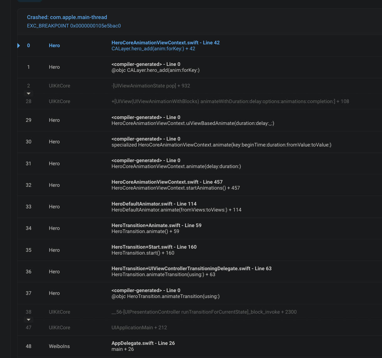 HeroCoreAnimationViewContext.swift line 42 · Issue #608 · HeroTransitions/Hero · GitHub
