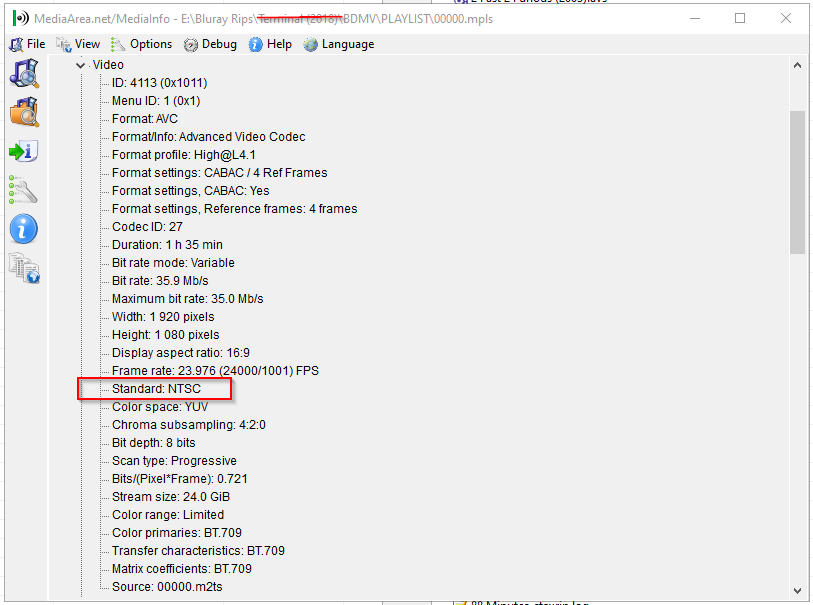 Import VUI does not import correctly values of colormatrix, colorprim, and transfer for BT601 ...