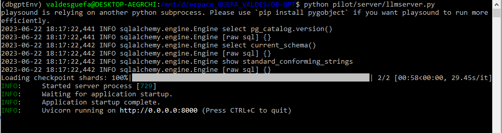 [BUG]: Error when i try to run server with gunicorn · Issue #266 · eosphoros-ai/DB-GPT · GitHub