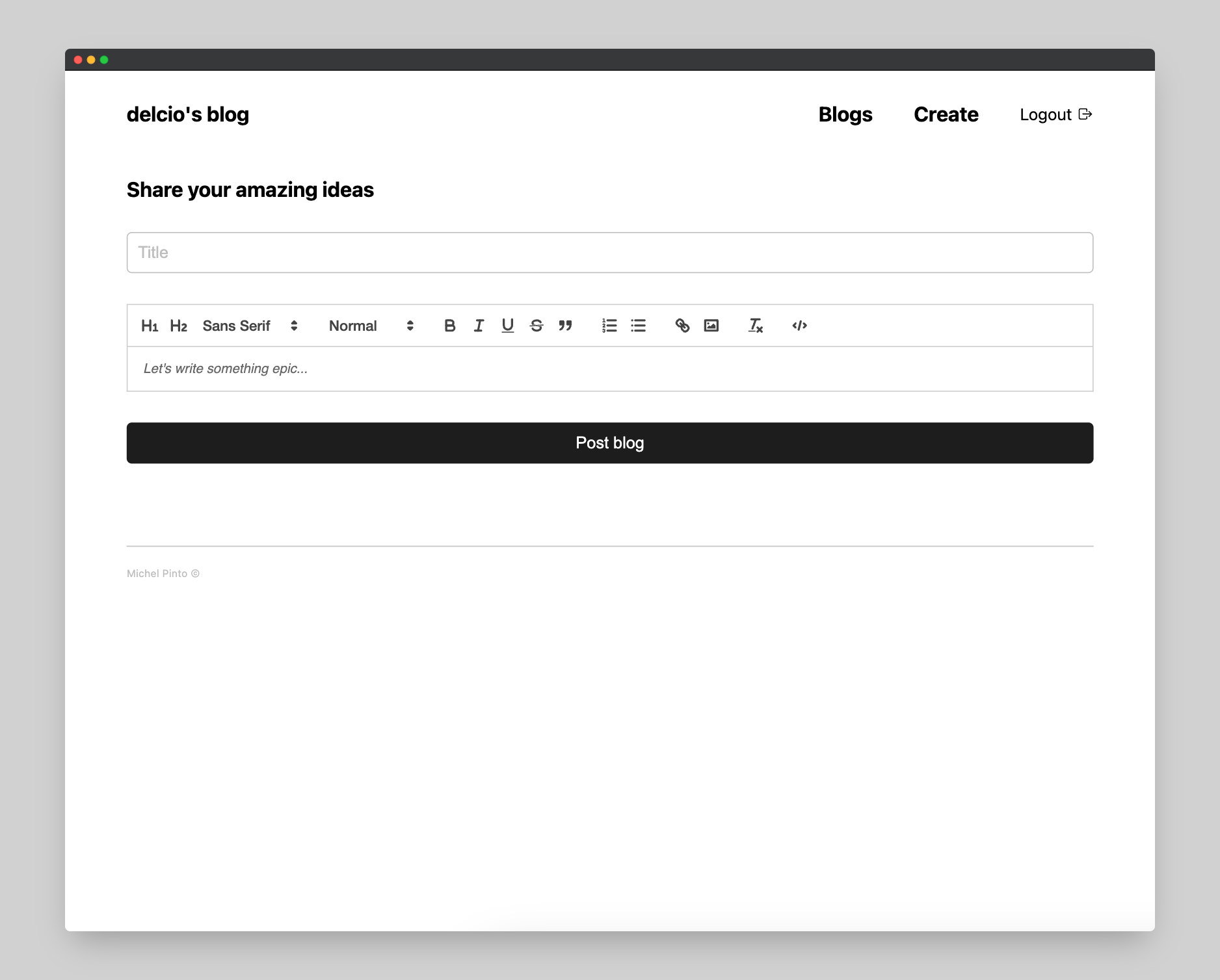 Github Michelpintots Blog App My First Crud App Using React Typescript And Node Blog App
