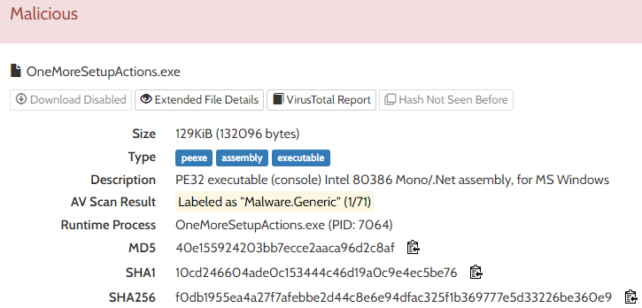 OneMore - Hybrid-Analysis (Virus Scanning, Thread Detection) Report · Issue #822 · stevencohn ...