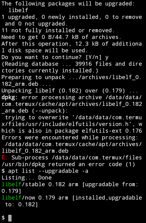 elfutils-ext and libelf provide the same file · Issue #6104 · termux/termux-packages · GitHub