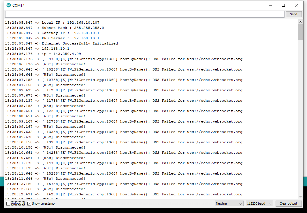 ESP32 with ENC28J60 no longer working? · Issue #800 · Links2004/arduinoWebSockets · GitHub