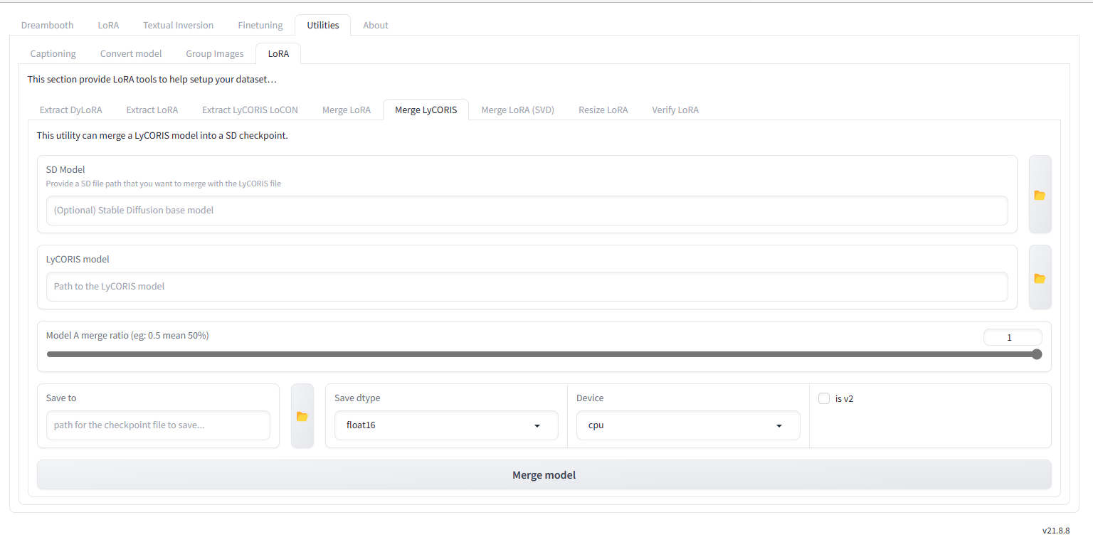 Is it possible to merge the LyCORIS model into SDXL? · Issue #1418 · bmaltais/kohya_ss · GitHub