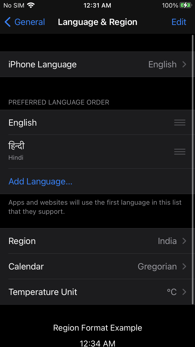 iOS app using a different language than primary language on the phone ...