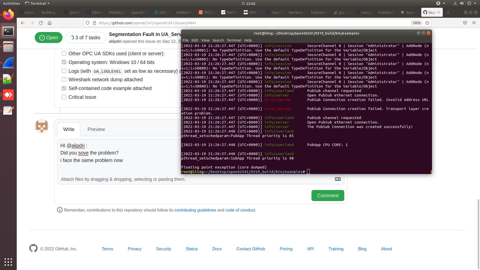 Segmentation Fault in UA_Server_addPubSubConnection() function working with pubsub · Issue #4641 ...
