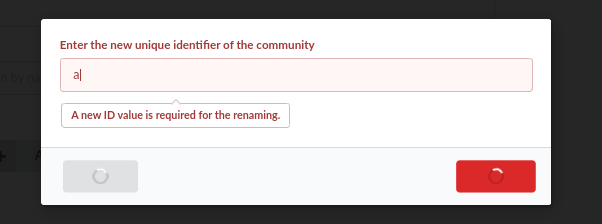 Changing the community identifier to something used, breaks the form · Issue #1620 ...