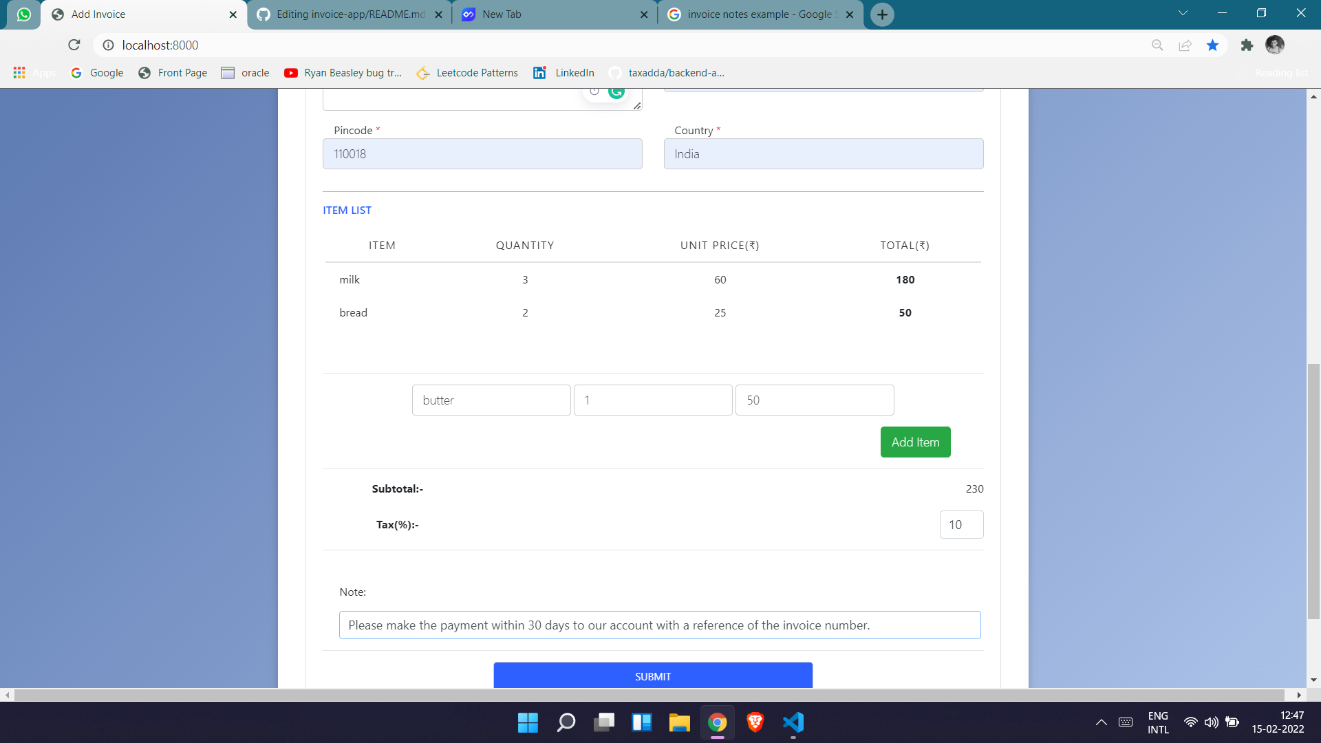 GitHub - paras063/invoice-app