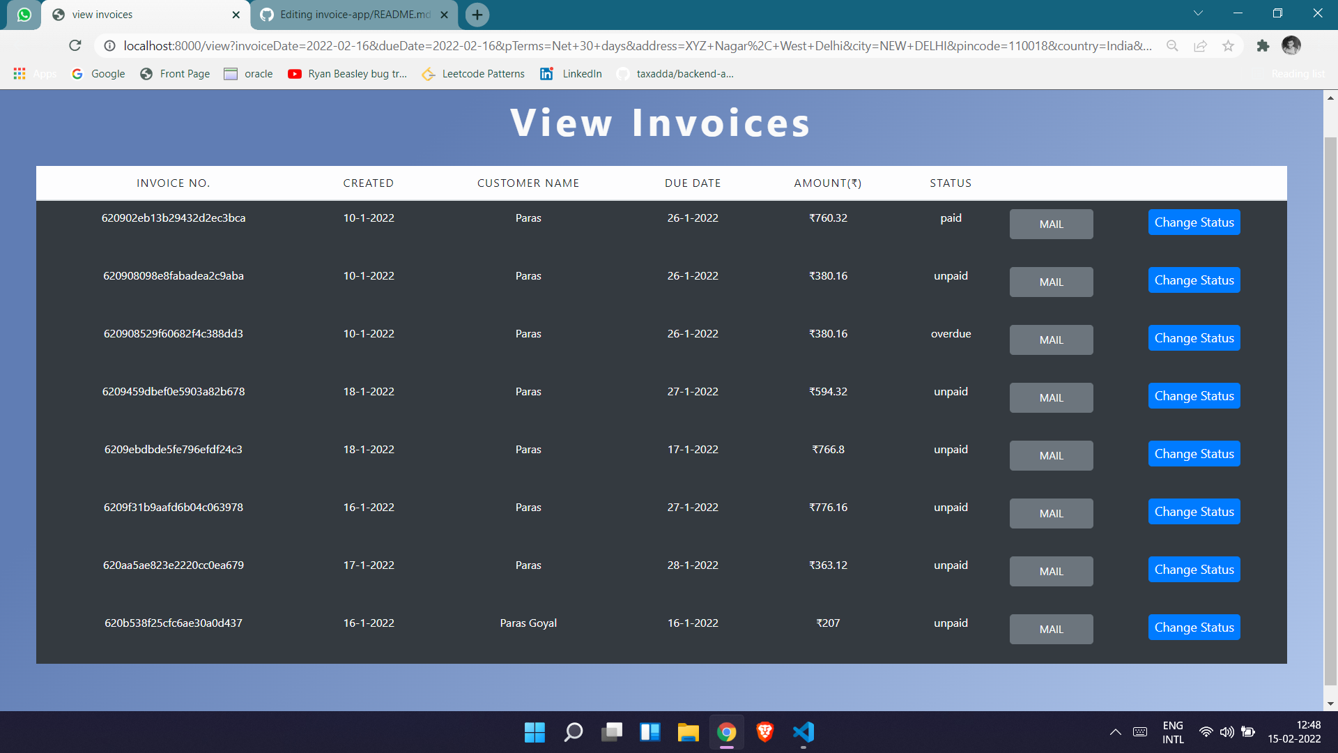 GitHub - paras063/invoice-app
