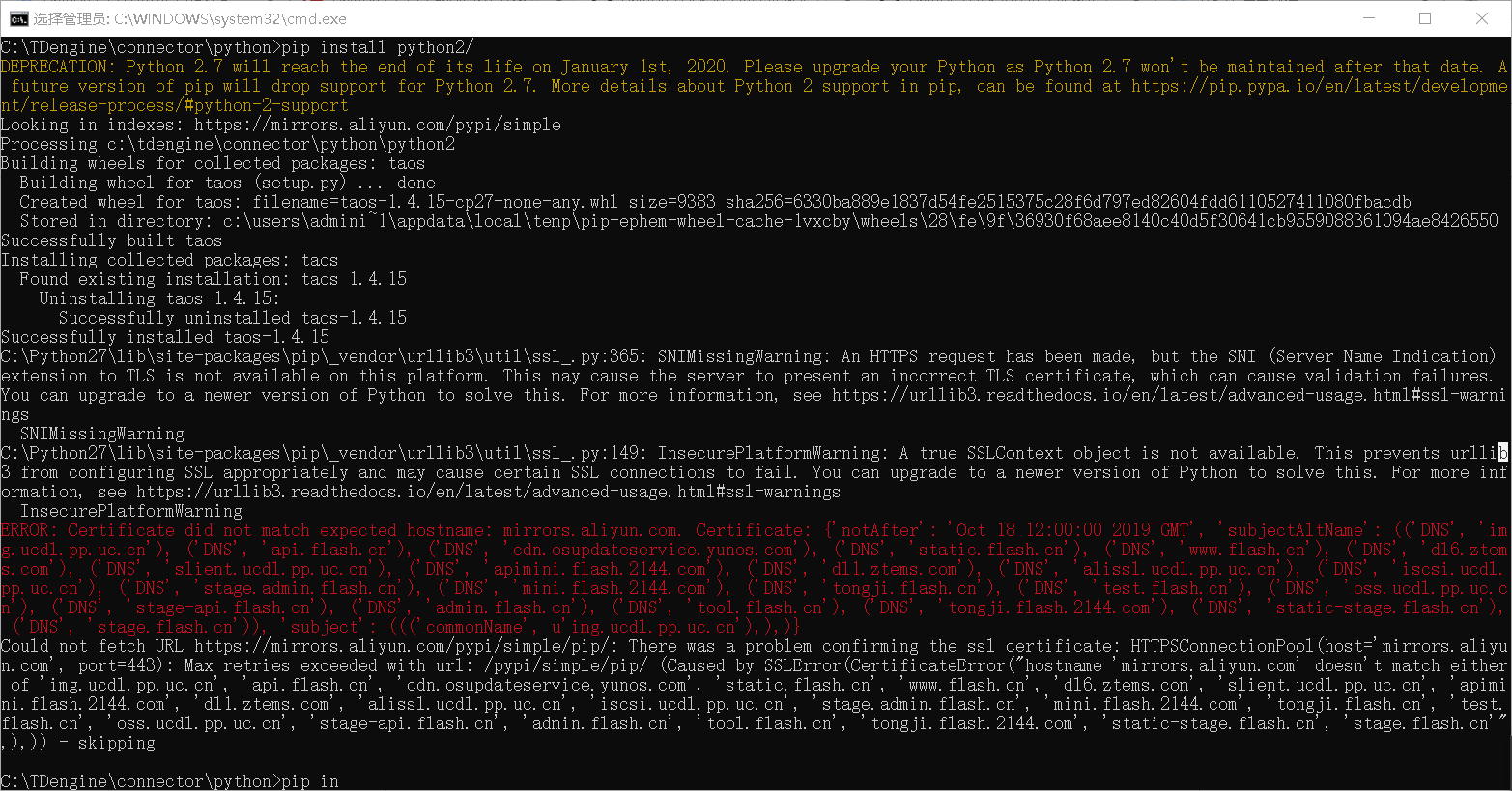 python package install was failed · Issue #246 · taosdata/TDengine · GitHub
