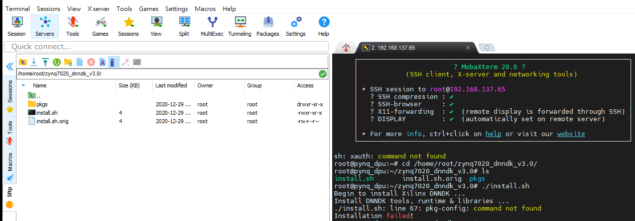 root@pynq_dpu:~/zynq7020_dnndk_v3.0# ./install.sh · Issue #4 · JinChen ...